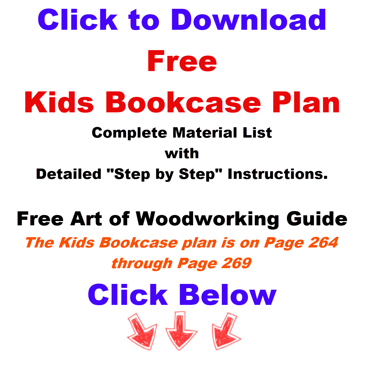 Plans Kids Bookcase - 1 2 3 Woodworking