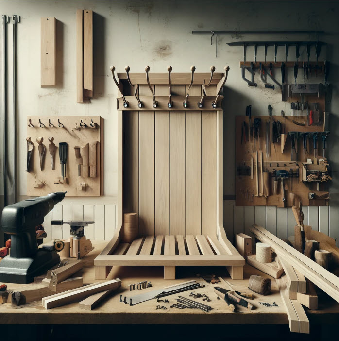 Coat Rack Blueprint - 1 2 3 Woodworking